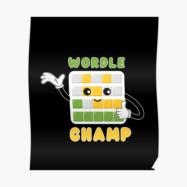 "Wordle Champion - Daily Word Game - Wordle Kawaii" Poster by ...