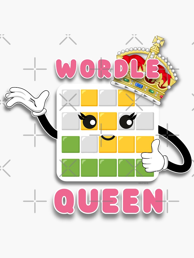 "Wordle Queen - Daily Word Game - Wordle Kawaii" Sticker for Sale by ...