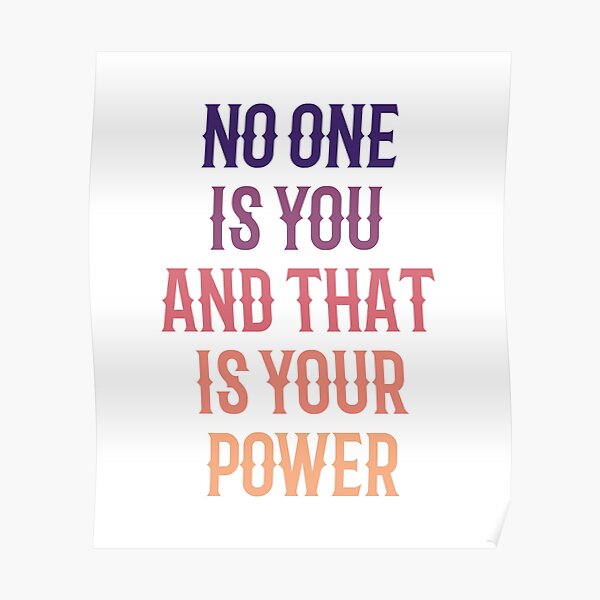 Póster «Nadie eres tú y ese es tu poder, empoderamiento, igualdad.» de ...