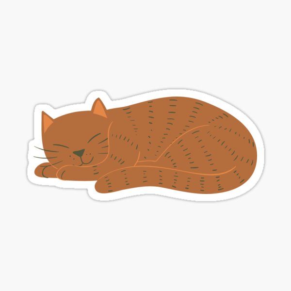 "Cute Kitty Cat | Sleeping Cat" Sticker for Sale by LilysDesignShop ...