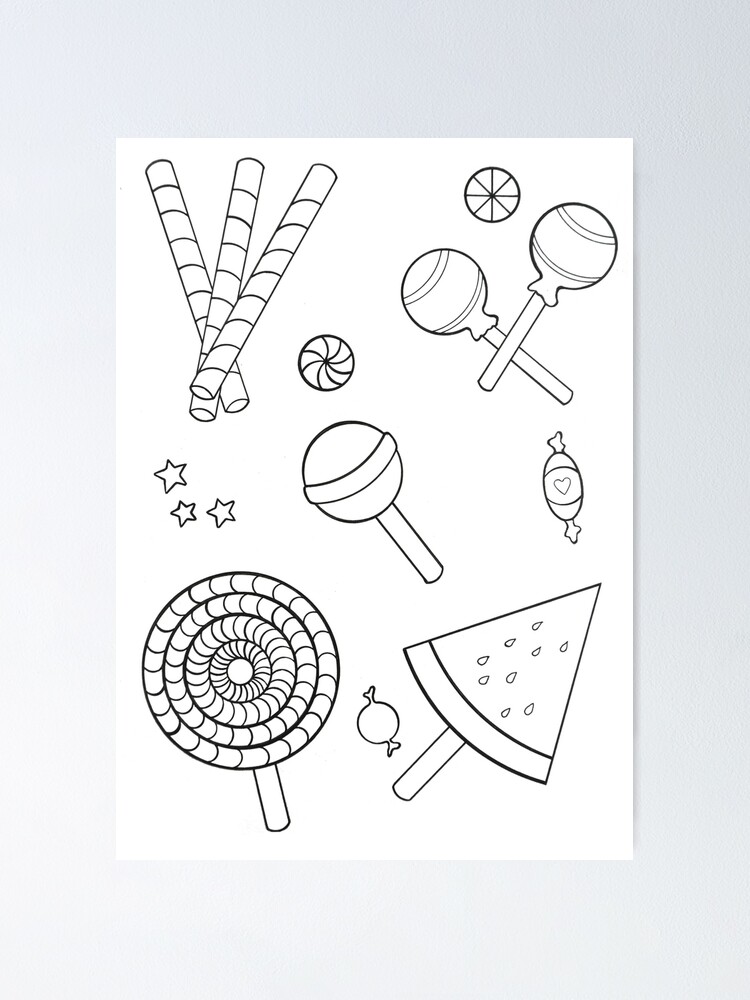Póster «Colorea tu propio patrón de dulces» de GrandpaH | Redbubble