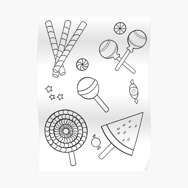 Póster «Colorea tu propio patrón de dulces» de GrandpaH | Redbubble