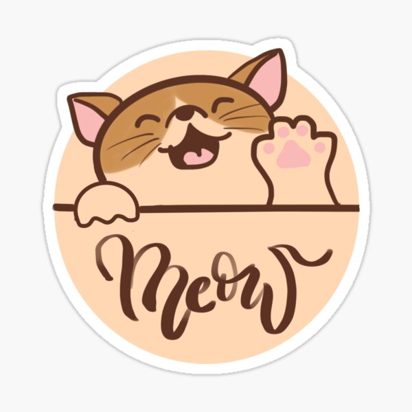 "Meow cat" Sticker for Sale by ArtistiqueT | Redbubble