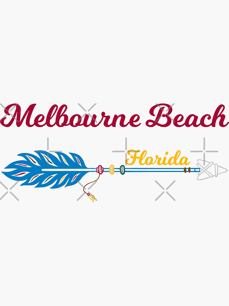 "Melbourne Beach Florida Featuring Arrow with Feather" Sticker for Sale ...