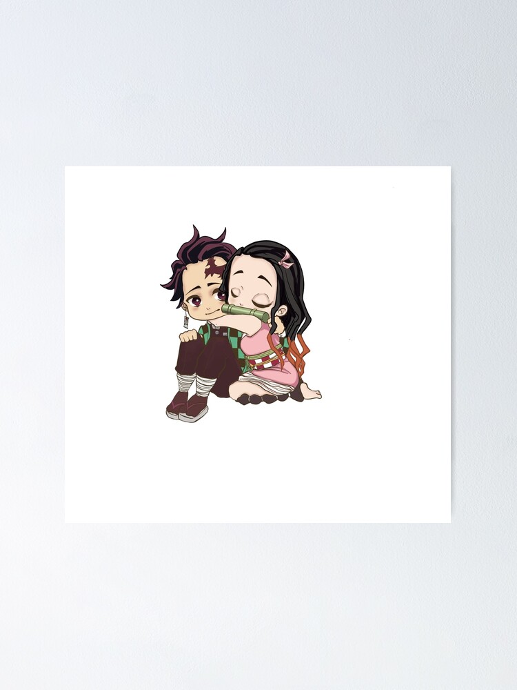 "Demon Slayer Hug" Poster for Sale by ArmlessAcrobat | Redbubble
