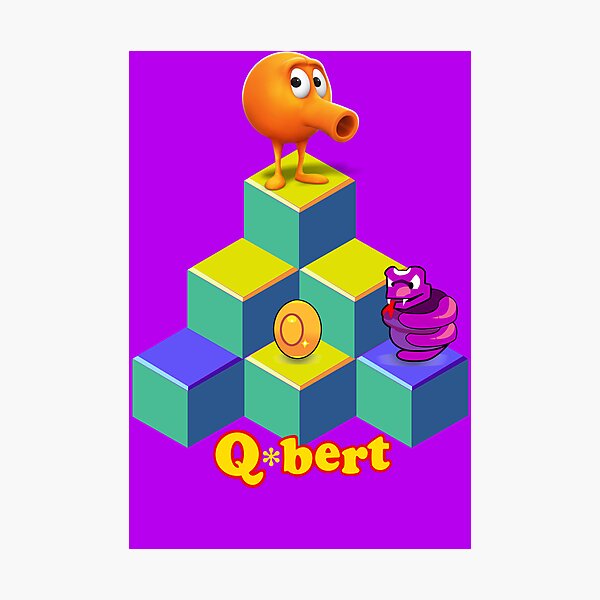 "RETRO ARCADE QBERT - VECTOR ILLUSTRATION" Photographic Print for Sale ...