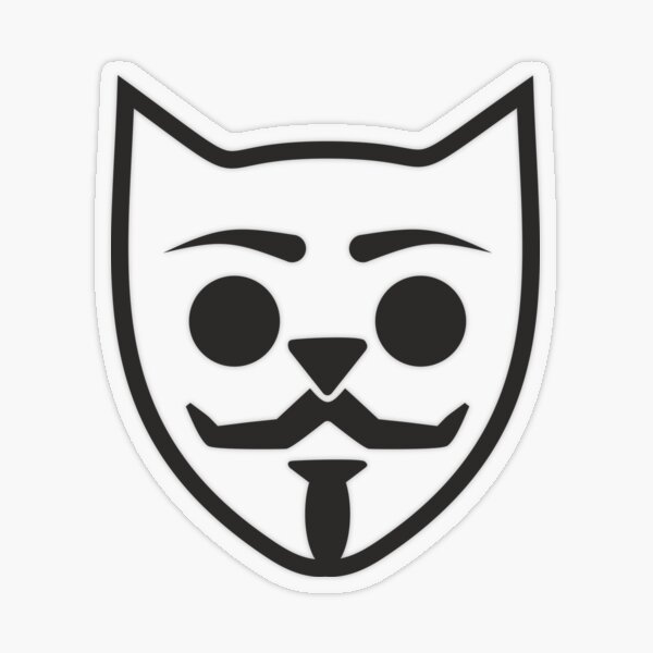 "Cat Anonymous (black print)" Sticker for Sale by Aceofspace3000 ...