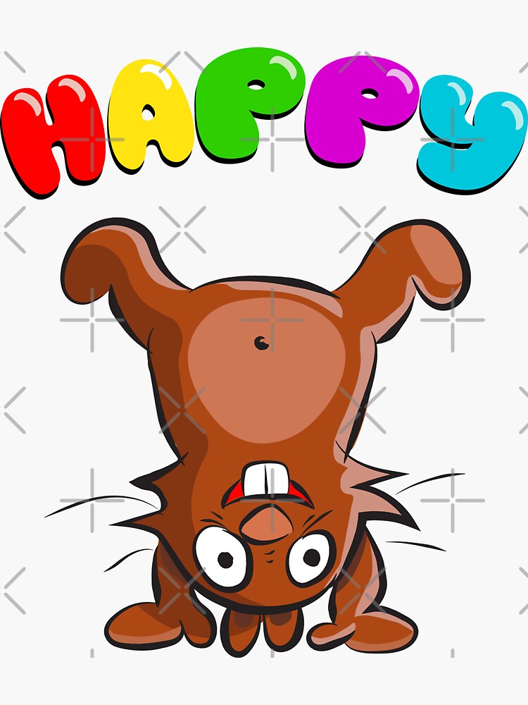 "Happy Handstand Bunny Rabbit" Sticker by colorbugs | Redbubble