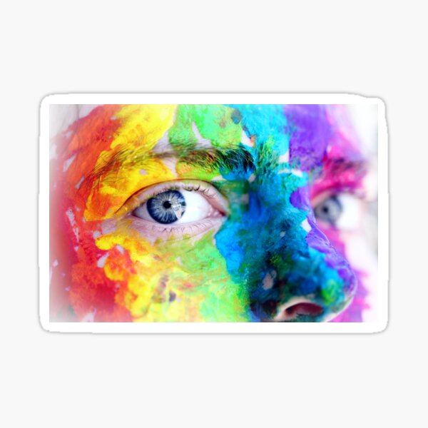 "Coloured face" Sticker by Creativehub92 | Redbubble