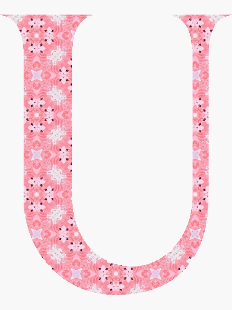 ""U" Pink Monogram" Sticker by JadeRiverImages | Redbubble