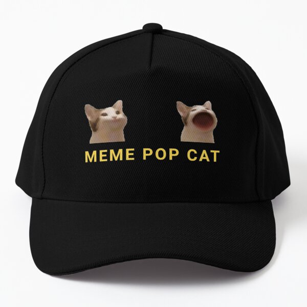 "Popcat Click funny cute cat meme apperal Cap" Cap by covid50 | Redbubble