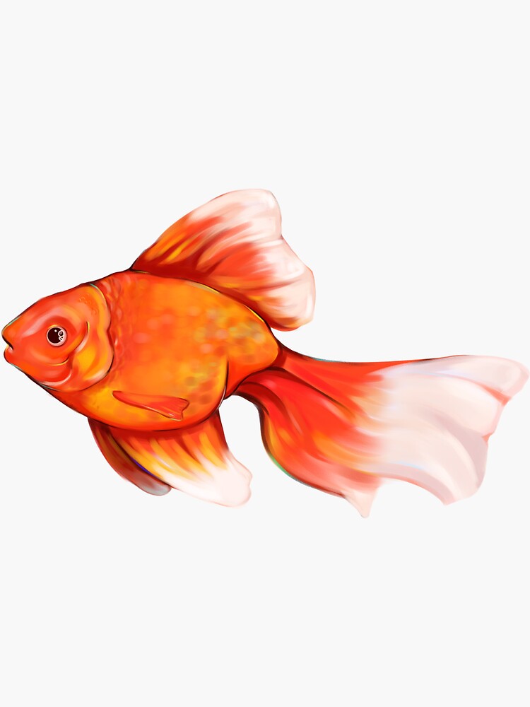 "Blub Blub - Gold Fish" Sticker for Sale by Sleepy-studio | Redbubble