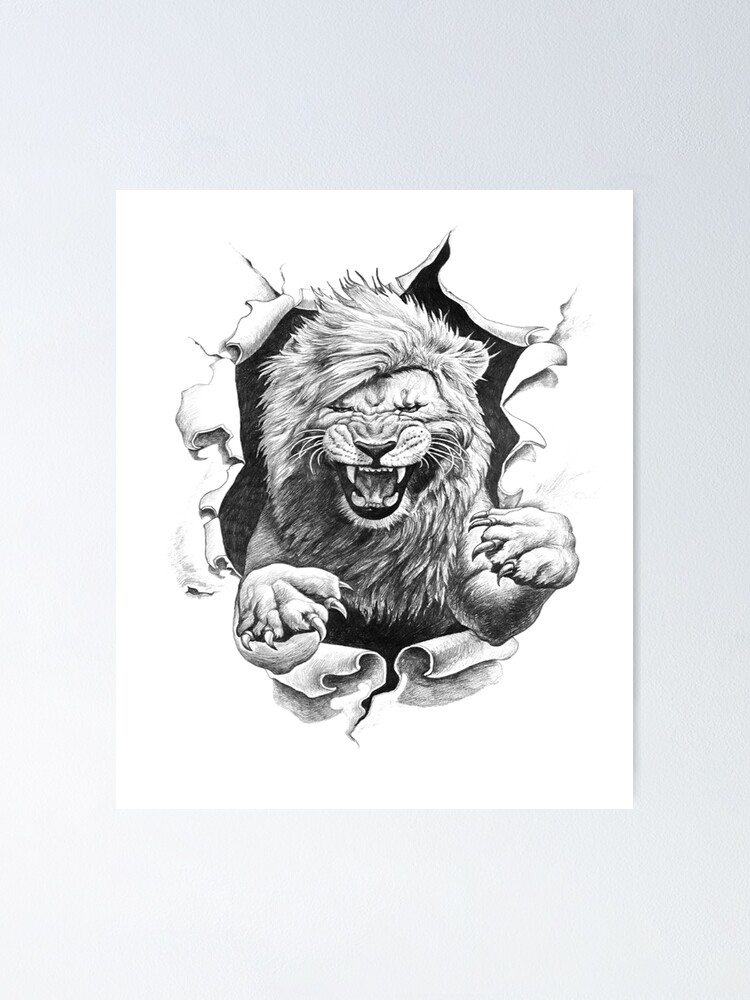 "Naughty lion" Poster for Sale by dawia | Redbubble