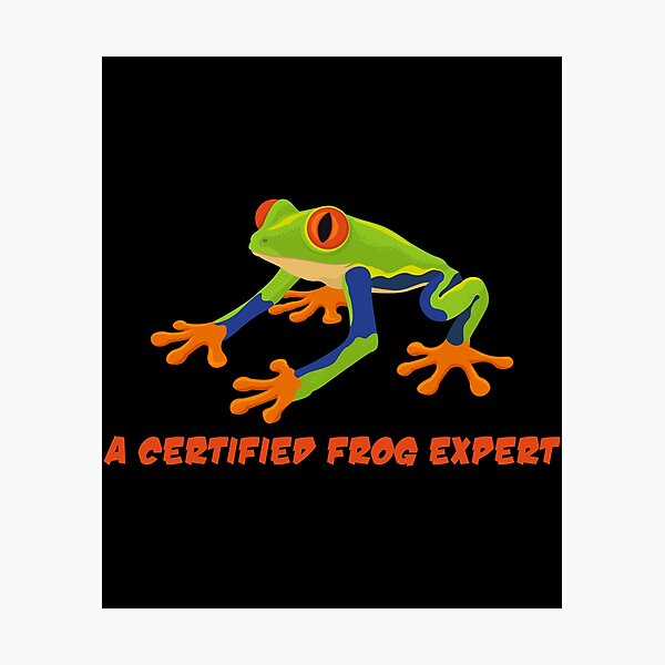 Lámina fotográfica «Funny Frog Expert Gráfico de anfibios de rana ...