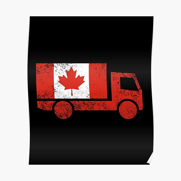 "Canadian Flag Truck" Poster for Sale by Decatin | Redbubble