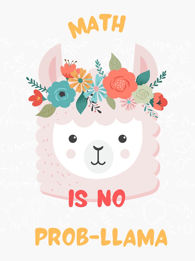 "Math Is No Prob-Llama" Sticker for Sale by Az-Oul | Redbubble