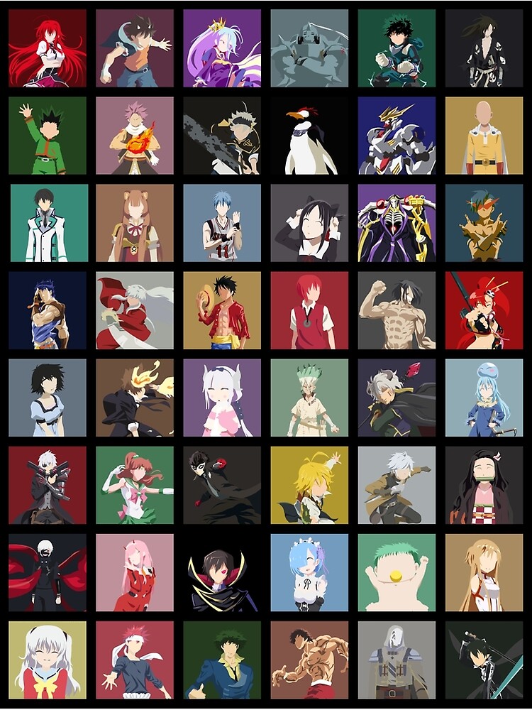 "Anime - Character Collage" Art Print by BanksyNB | Redbubble