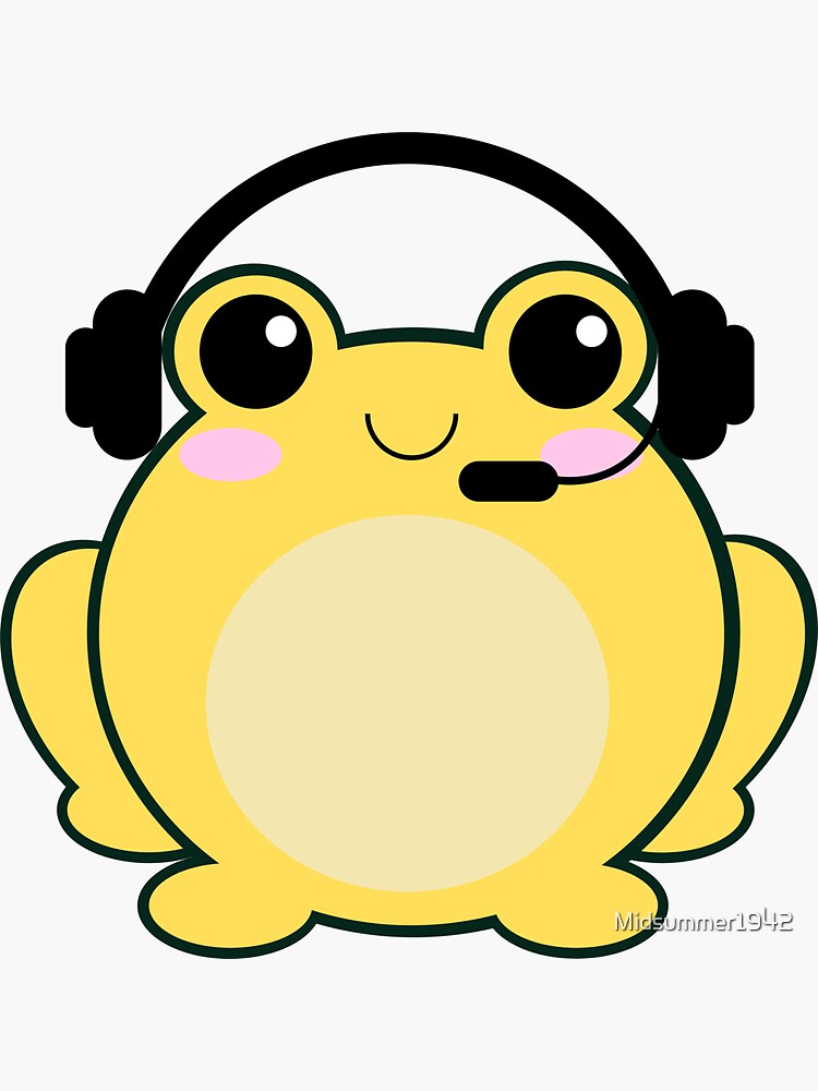 "Yellow Frog, Kawaii Frog, Gamer Frog" Sticker by Midsummer1942 | Redbubble