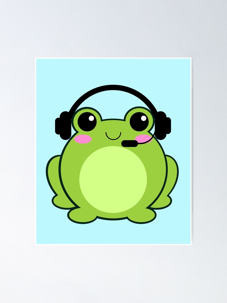 "Green Gamer Frog, Kawaii Frog, Green Frog" Poster for Sale by ...