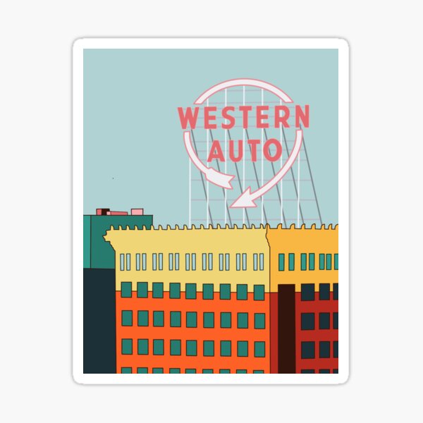"Western Auto Sign" Sticker for Sale by haleyannesloan | Redbubble
