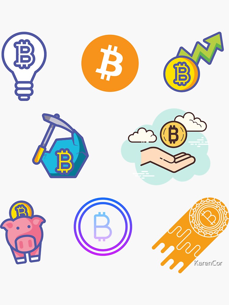 "Bitcoin sticker pack" Sticker for Sale by KarenCor | Redbubble