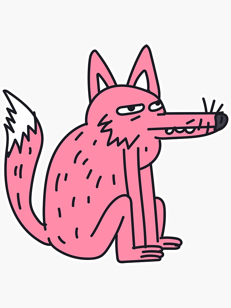 "cute pink fox cartoon" Sticker by jaqien55 | Redbubble