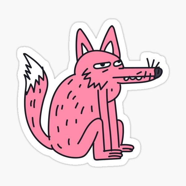 "cute pink fox cartoon" Sticker by jaqien55 | Redbubble