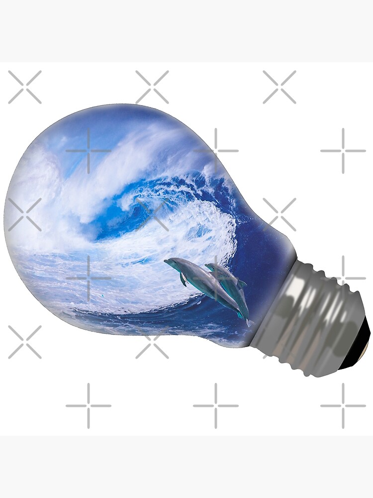 "Ocean Light Bulb" Poster for Sale by MokaMori | Redbubble