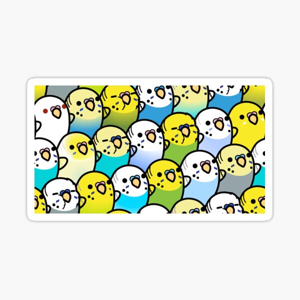 "Bunches of Budgies " Sticker for Sale by birdhism | Redbubble