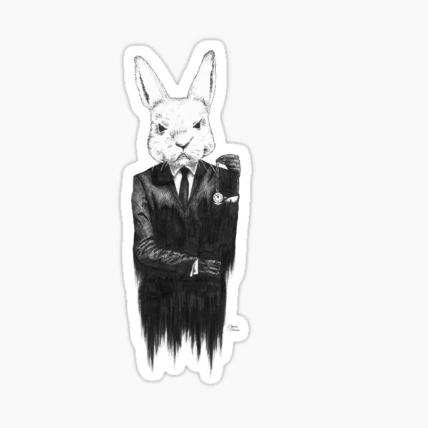 "White Rabbit II" Sticker for Sale by dariaparsa | Redbubble