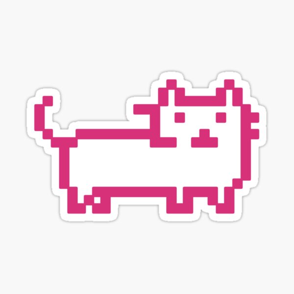 "Retro Pixel Art Cat Pink" Sticker for Sale by inspiremari | Redbubble