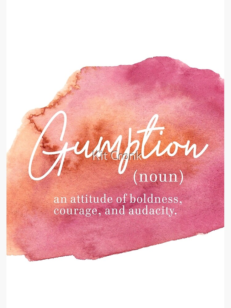 "Gumption Definition - Word Nerd - White Lettering Watercolor" Spiral ...