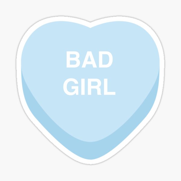 "Powder Baby Blue Bad Girl Conversation Heart" Sticker by DivinePassion ...