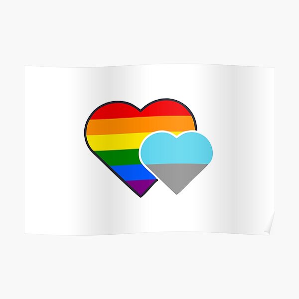 "Autosexual Double Heart" Poster for Sale by Bloodm00ndesign | Redbubble
