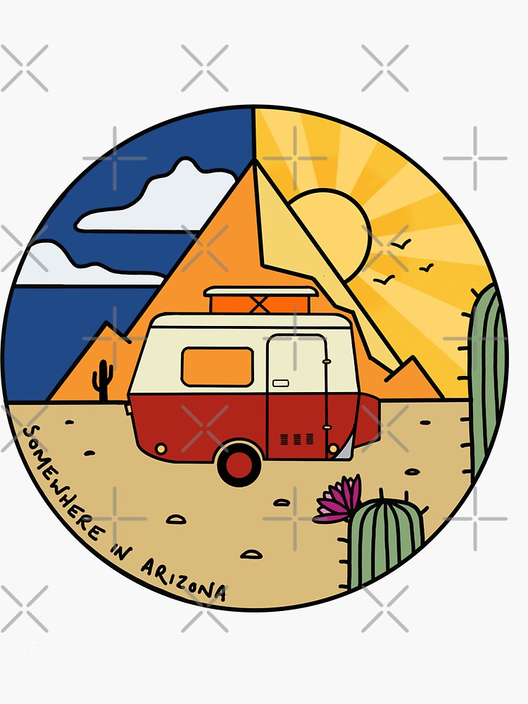 "Road trip to Arizona" Sticker for Sale by EribaArt | Redbubble
