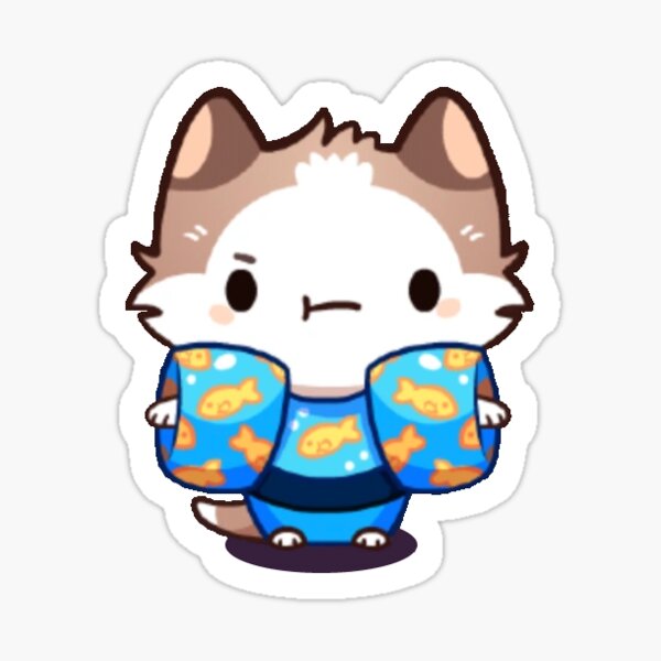 "Cat with Floaties" Sticker for Sale by kaleidoscope32 | Redbubble