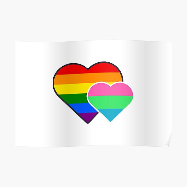 "Polysexual Pride Double Heart" Poster for Sale by Bloodm00ndesign ...