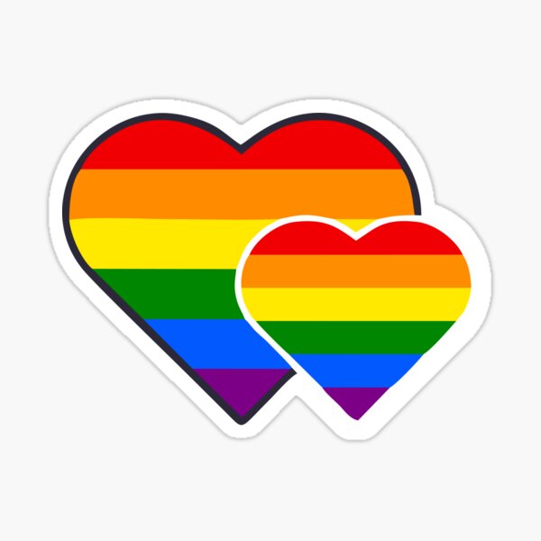 "Pride Double Heart" Sticker for Sale by Bloodm00ndesign | Redbubble