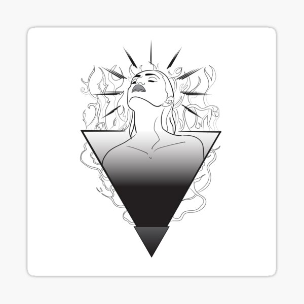 "beautiful woman with black demon eyes." Sticker for Sale by Roberta ...