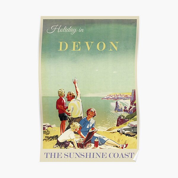 "Devon Vintage Travel" Poster for Sale by annebocarroll | Redbubble