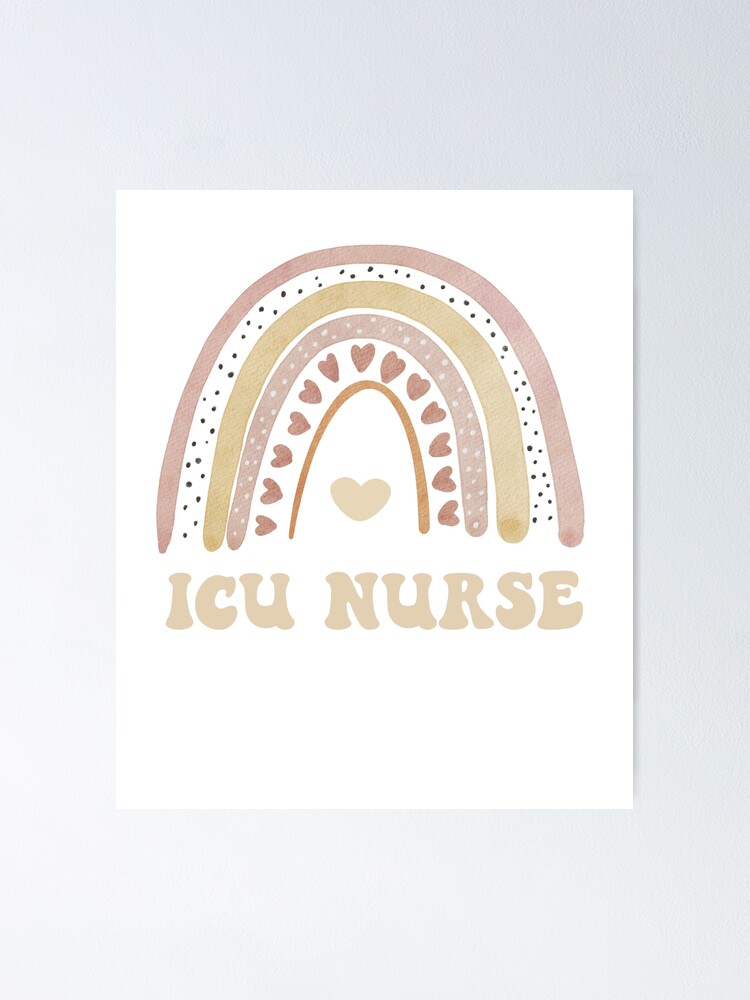"ICU nurse cute aesthetic rainbow " Poster for Sale by Omochiroi ...