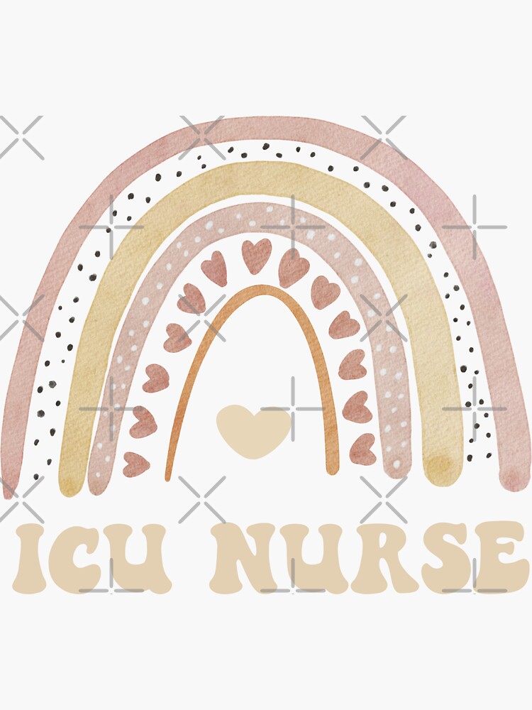 "ICU nurse cute aesthetic rainbow " Sticker for Sale by Omochiroi ...