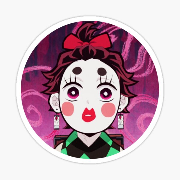 "Tanjiro Funny face - Demon Slayer Circle" Sticker by UNESMe | Redbubble