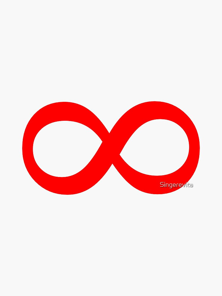 "Big red infinity symbol" Sticker for Sale by Singerevita | Redbubble