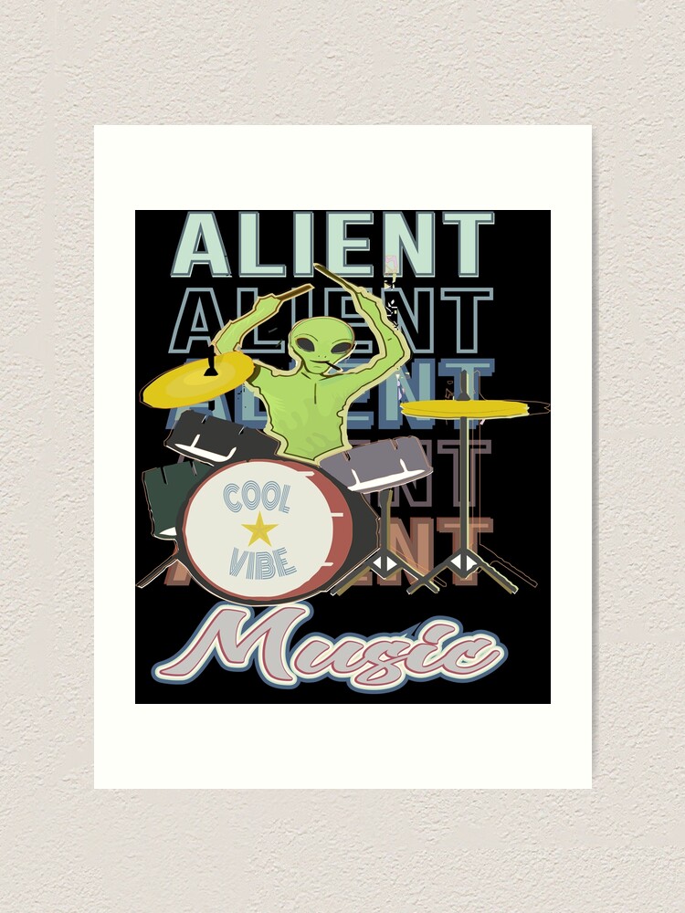 " ALien Rock and Roll music | rock and roll ufo with vintage colors ...