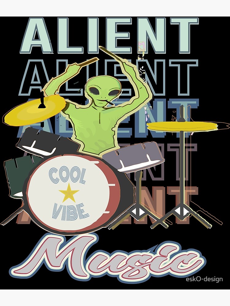 " ALien Rock and Roll music | rock and roll ufo with vintage colors ...