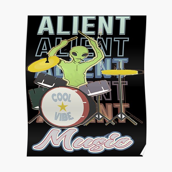 " ALien Rock and Roll music | rock and roll ufo with vintage colors ...