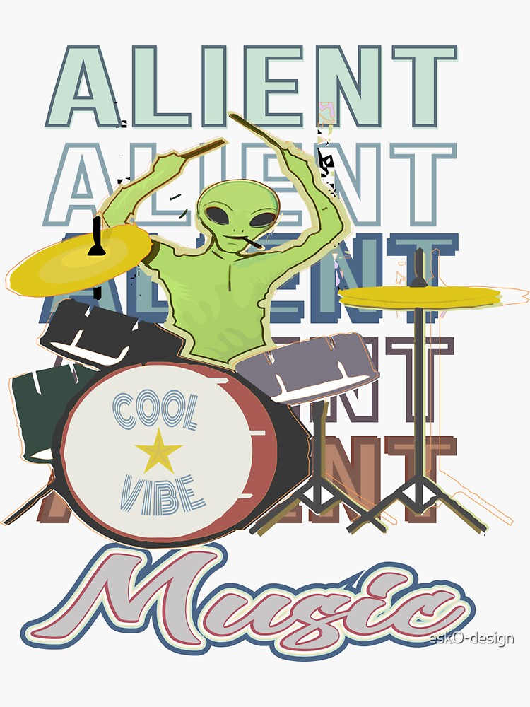" ALien Rock and Roll music | rock and roll ufo with vintage colors ...