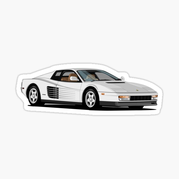 "Testarossa 80s Retrowave -classic- youngtimer white italian sportscar ...