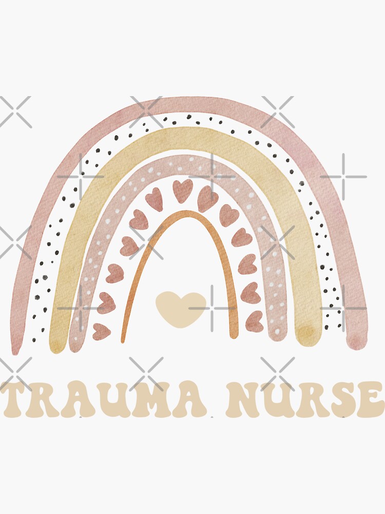 "Trauma nurse cute aesthetic rainbow " Sticker by Omochiroi | Redbubble